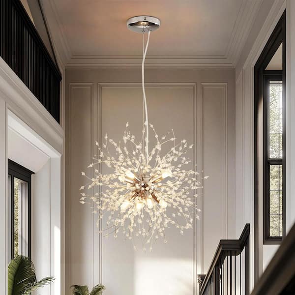 HLJYNJM 8 Light Chrome Dandelion Chandelier Firework Chandeliers ...
