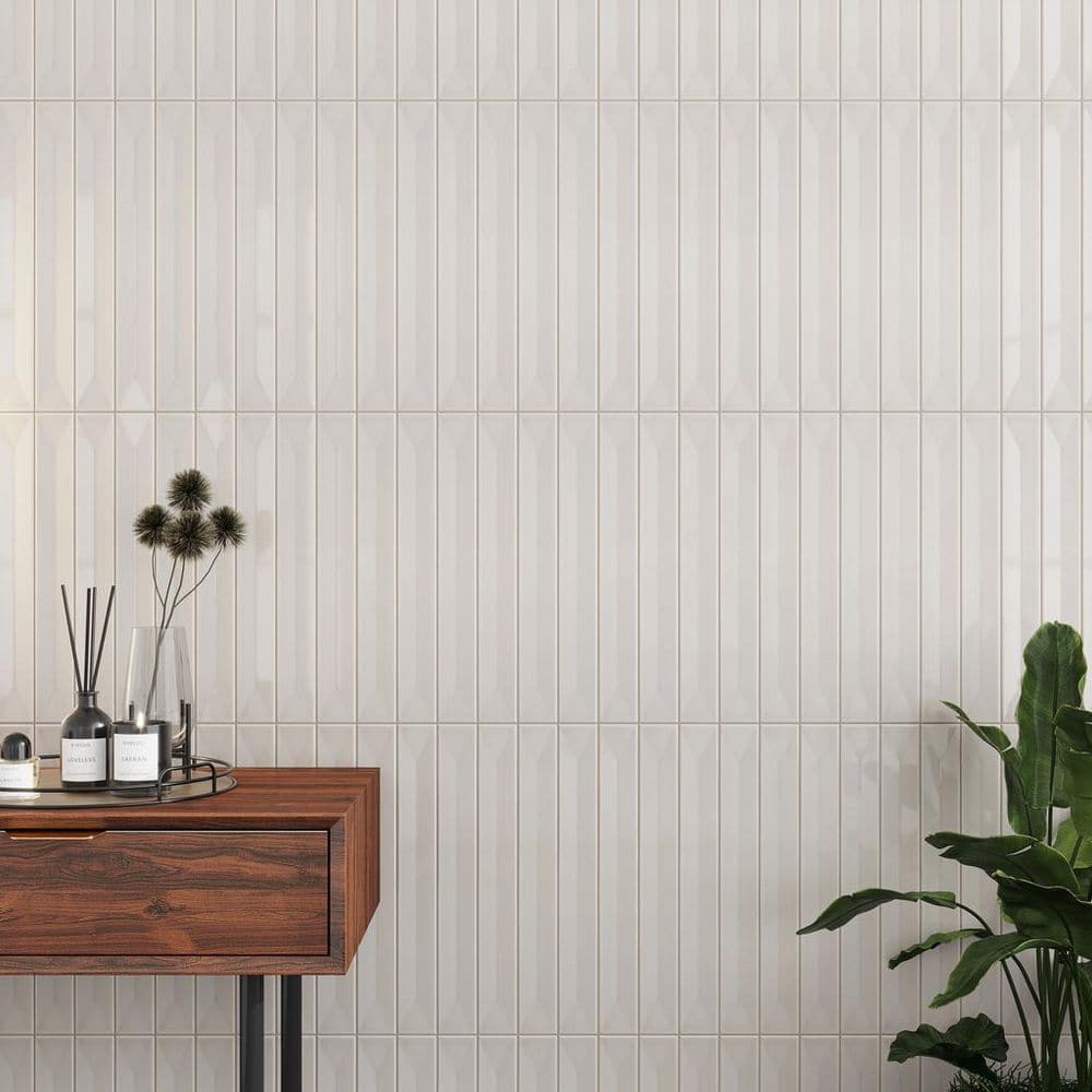Apollo Tile Horizonte 2 in. x 16 in. Glossy Soft Dove Gray Ceramic Deco ...