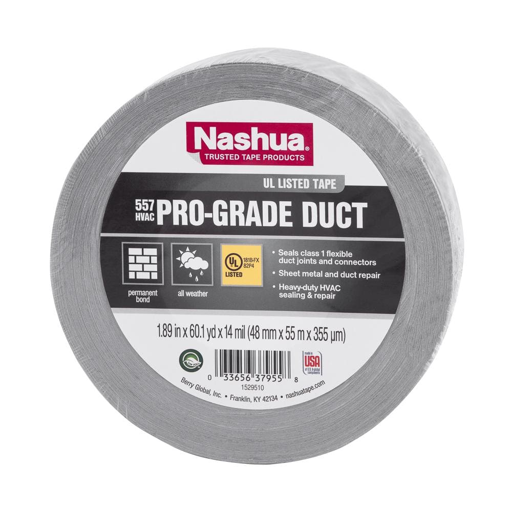 Nashua Tape 1.89 in. x 60 yd. 557 Pro Grade UL Listed Duct Tape 1542699 The Home Depot