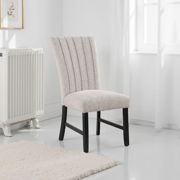 Benjara Reo Gray and Black Fabric Full back Dining Side Chair (Set of 2 ...