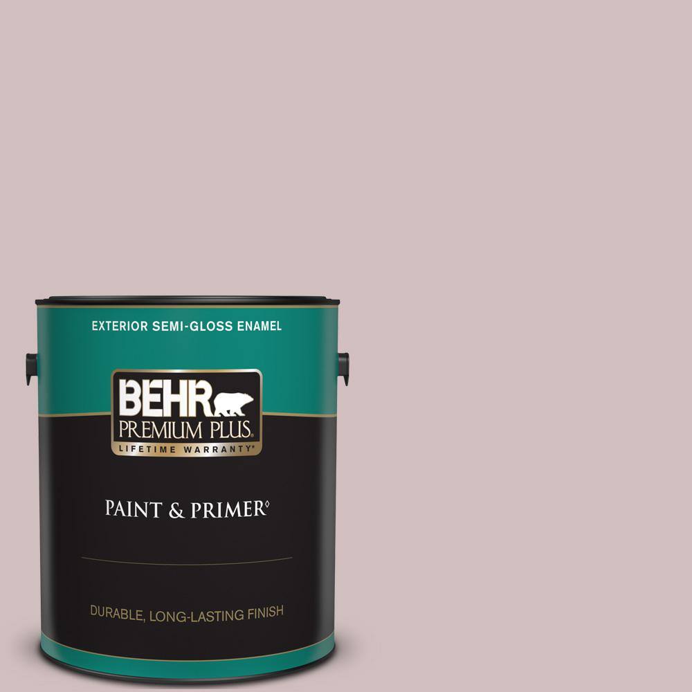 BEHR PREMIUM PLUS 1 gal. #110E-3 Dusky Violet Semi-Gloss Enamel ...