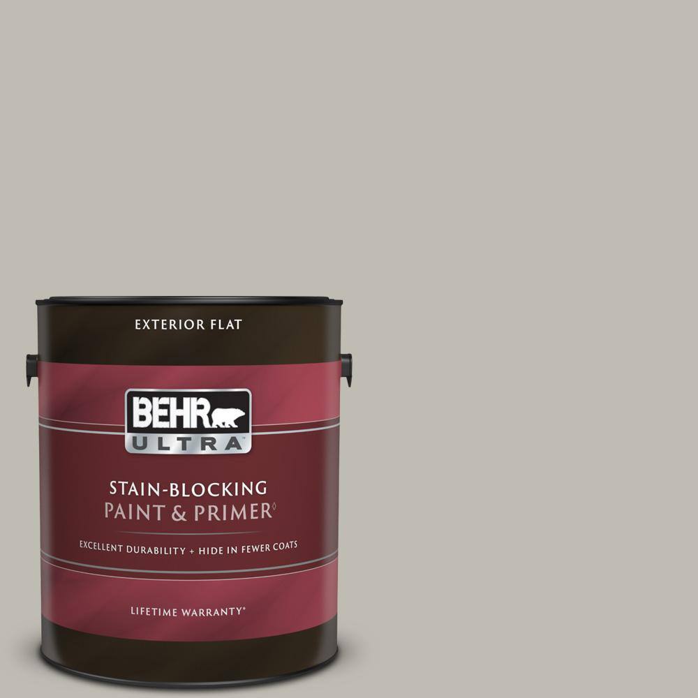 BEHR ULTRA 1 gal. #MQ6-23 Pumice Flat Exterior Paint & Primer 485401 ...