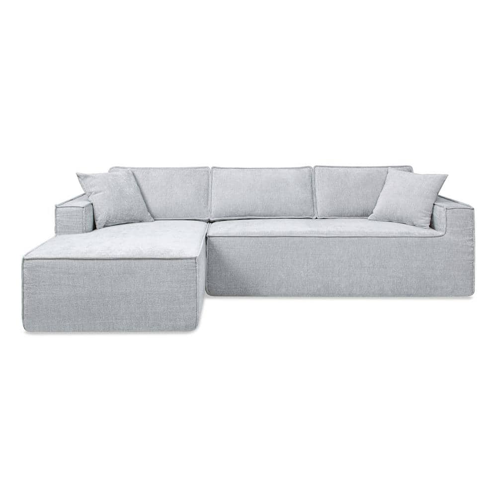 Jennifer Taylor Brenley 110.5 in. Square Arm 2 Pieces Chenille LAF Sofa ...