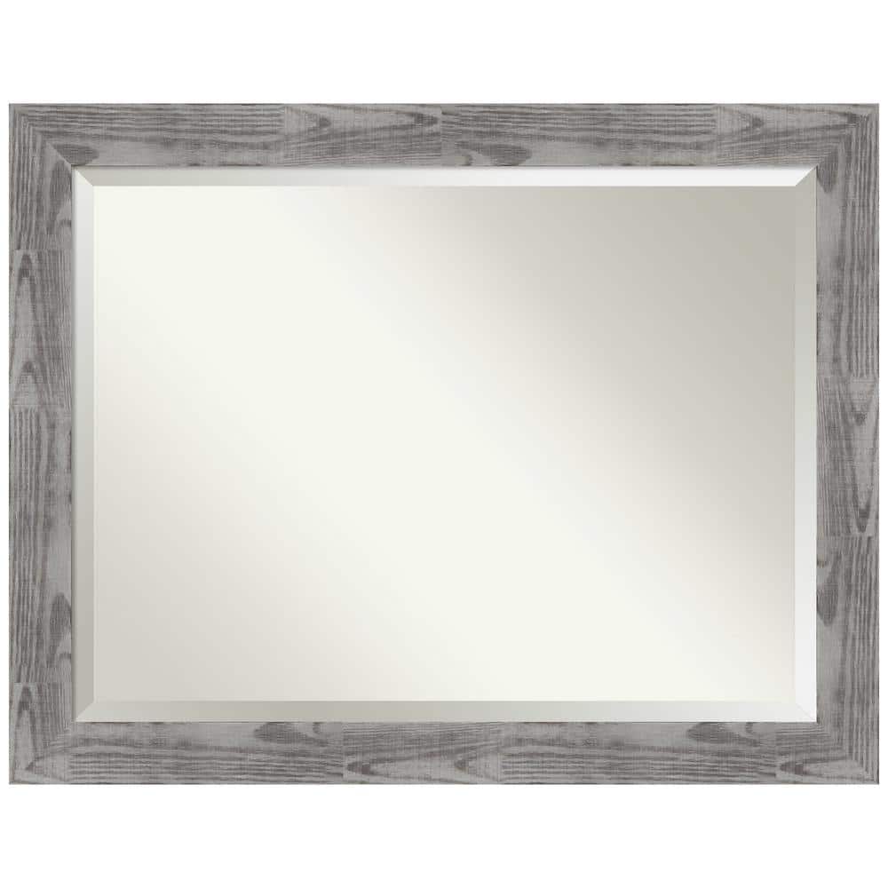 Amanti Art Bridge Grey 46 in. W x 36 in. H Wood Framed Beveled Bathroom ...