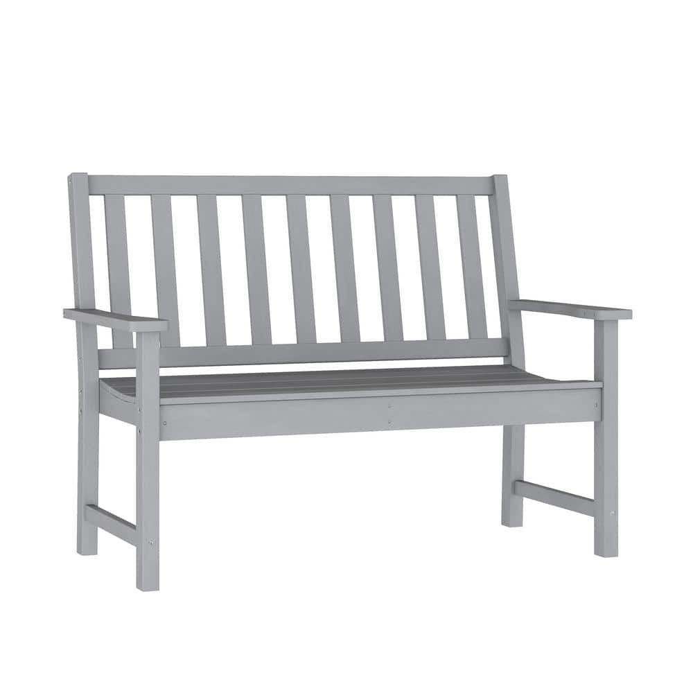 Carnegy Avenue Ellsworth Gray Plastic Patio Bench CGA-LE-533471-GR-HD - The Home Depot
