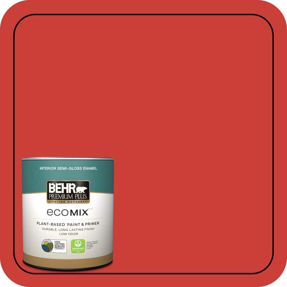 BEHR PREMIUM PLUS 1 qt. #P170-7 100 Mph Semi-Gloss Enamel EcoMix Plant ...