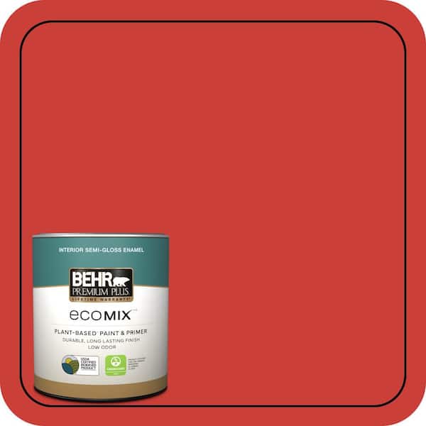 BEHR PREMIUM PLUS 1 qt. #P170-7 100 Mph Semi-Gloss Enamel EcoMix Plant ...
