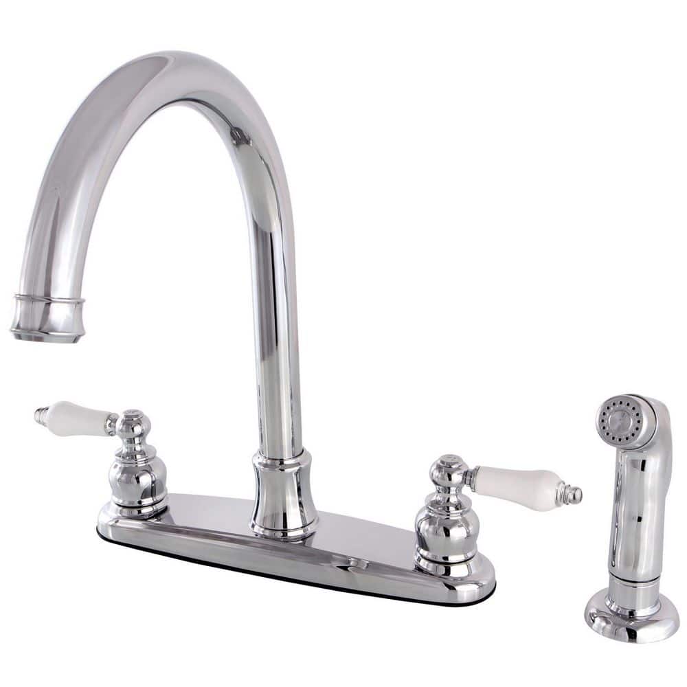 Kingston Brass Victorian 2-Handle Deck Mount Centerset Kitchen Faucets ...
