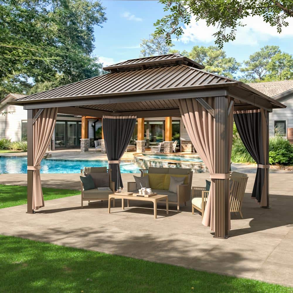 Reviews for VIWAT 10 ft. x 12 ft. Hardtop Gazebo with Aluminum Frame ...