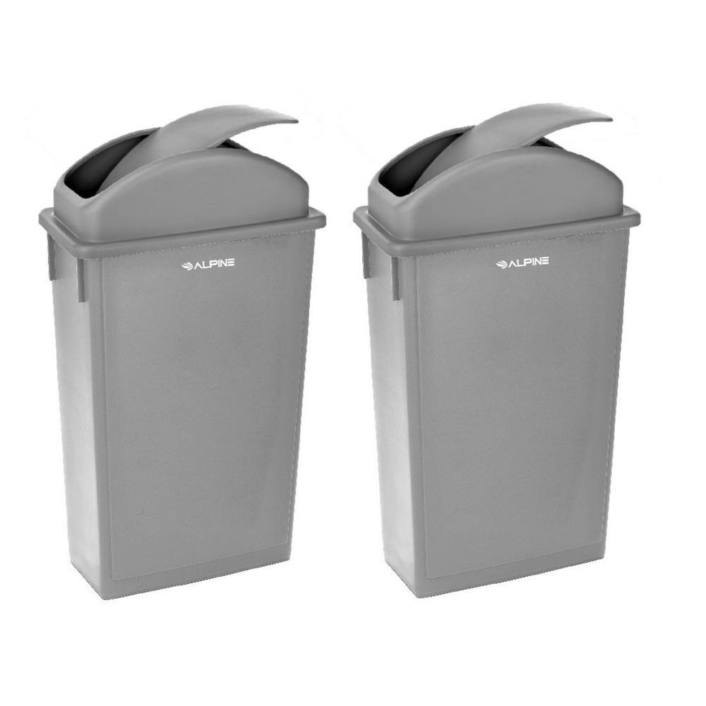 Reviews for Alpine Industries 23 Gal. Gray Waste Basket Commercial Slim ...
