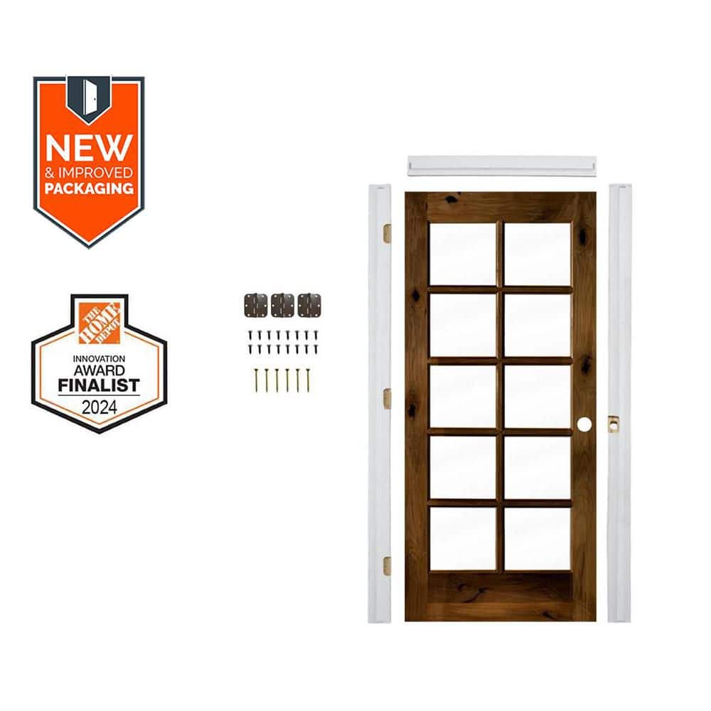 Krosswood Doors 28in.x80in. Left-Hand 10-Lite Clear Glass Provincial ...