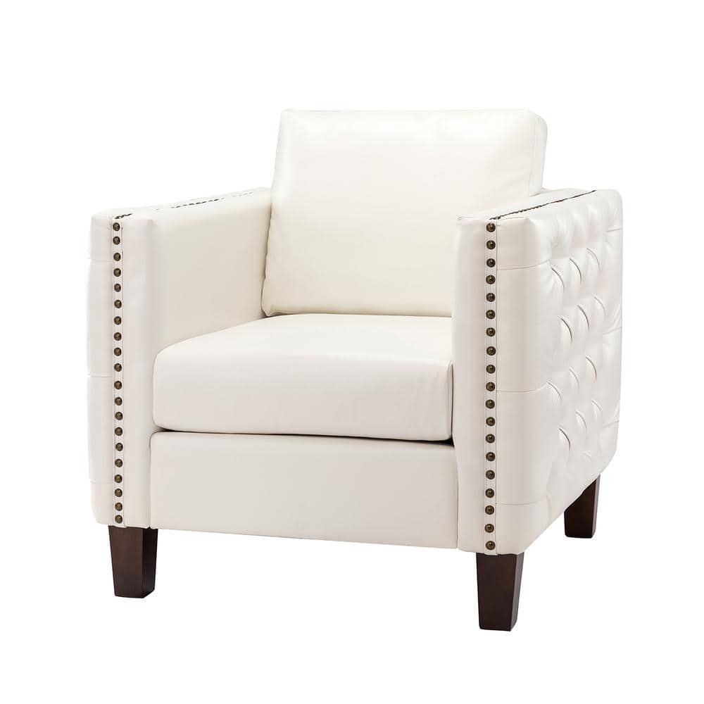 JAYDEN CREATION P1 a cido Ivory Club Chair with Nailhead Trim CHXR0291 ...