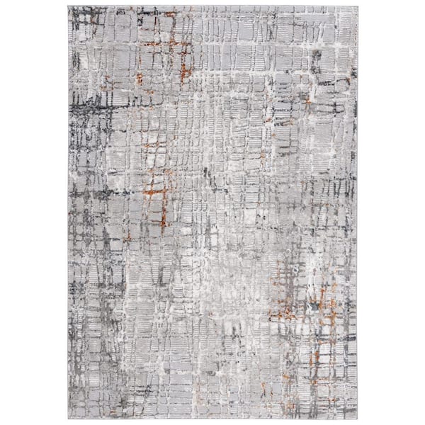 SAFAVIEH Meadow 4 ft. x 6 ft. Light Gray/Dark Gray Distressed Abstract ...