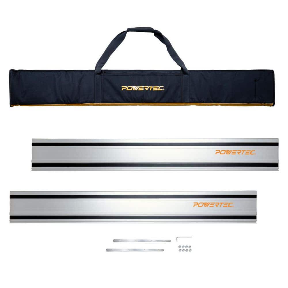 ‎POWERTEC 110 in. Track Saw Guide Rail Connector Set with Protective ...