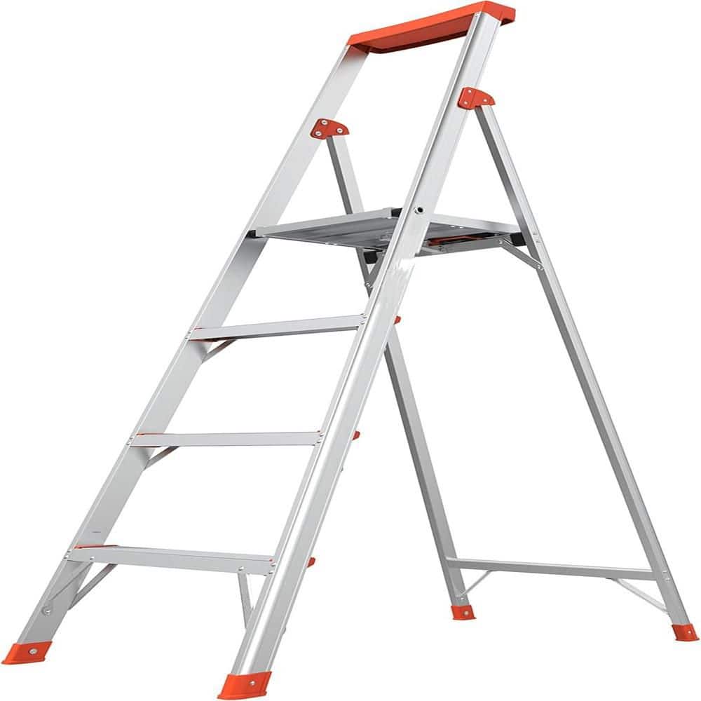 6 Foot 300 Pound Capacity Aluminum Lightweight Slim Stepladder Ladder ...