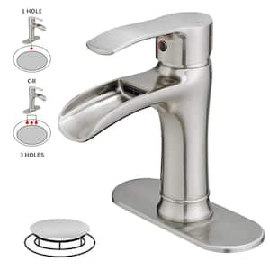 BWE Waterfall Single Handle Single Hole Modern Bathroom Faucet Bathroom ...