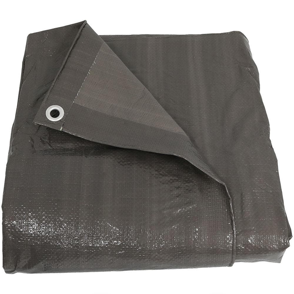 Sunnydaze 12 ft. x 16 ft. Reversible Dark Grey Waterproof Multi Purpose ...