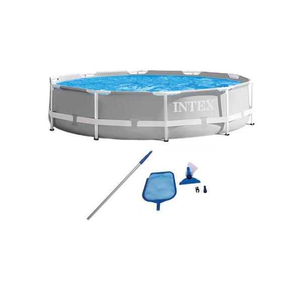 Intex 10 ft. x 30 in. Prism Frame Above Ground Swimming Pool and ...