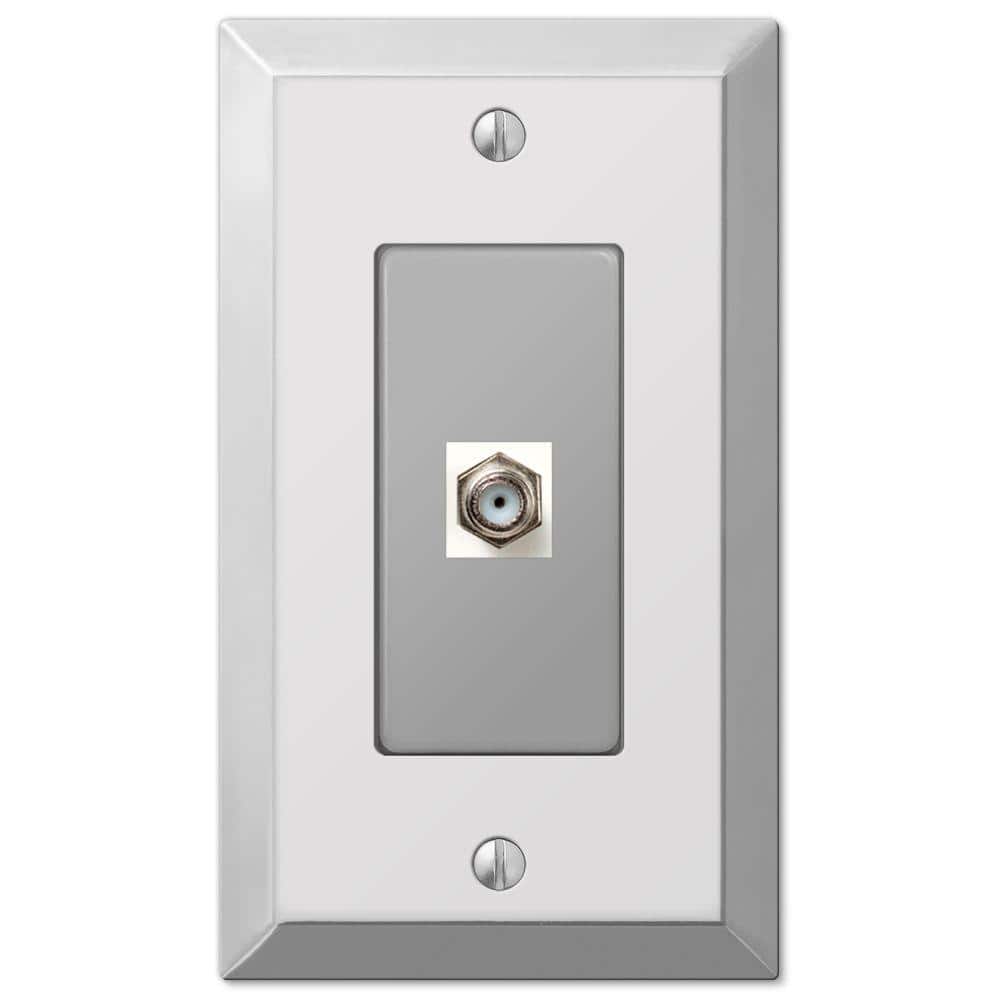 AMERELLE Metallic 1 Gang Coax Steel Wall Plate - Polished Chrome 161CX ...
