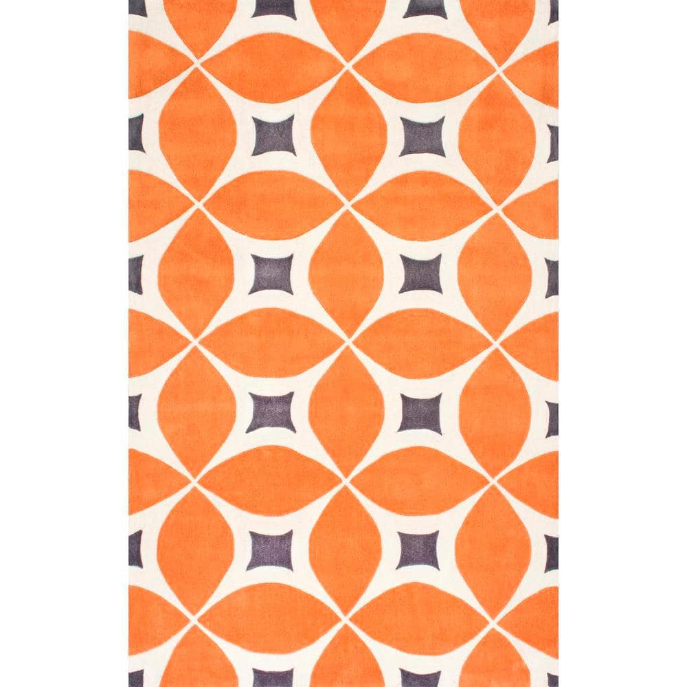 nuLOOM Gabriela Contemporary Deep Orange 9 ft. x 12 ft. Area Rug ...