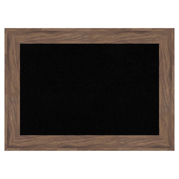Amanti Art Pia Medium Brown 29 in. x 21 in. Poly Framed Black Cork Memo ...