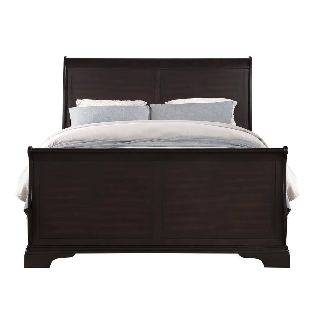 Steve Silver Dominique Brown Wood Sleigh Queen Bed DOM900-QBED - The ...