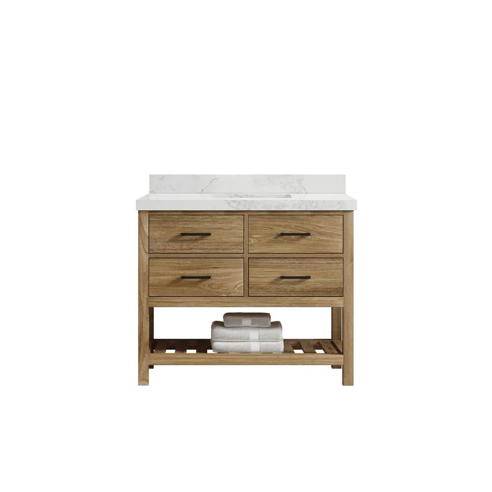 Willow Collections Parker Teak 42 in. W x 22 in. D x 36 in. H Single ...
