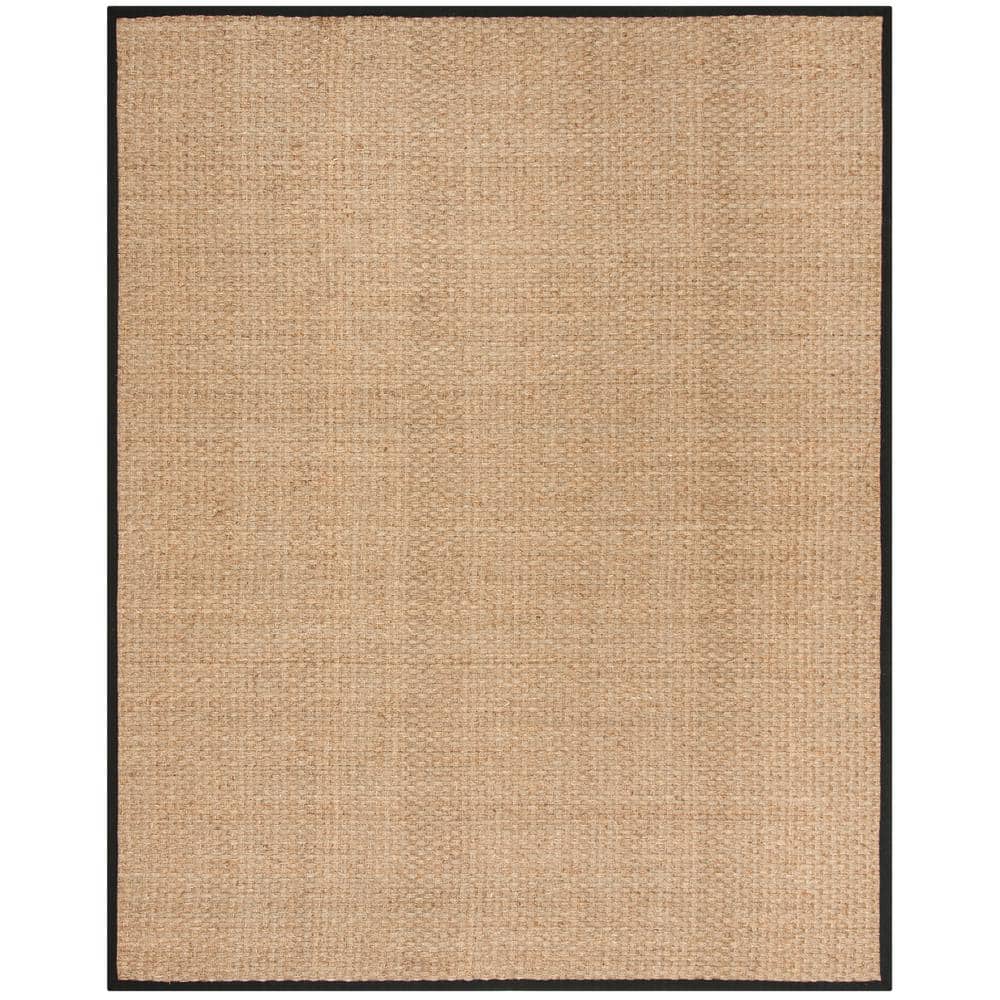 SAFAVIEH Natural Fiber Beige/Black 8 ft. x 10 ft. Border Area Rug ...