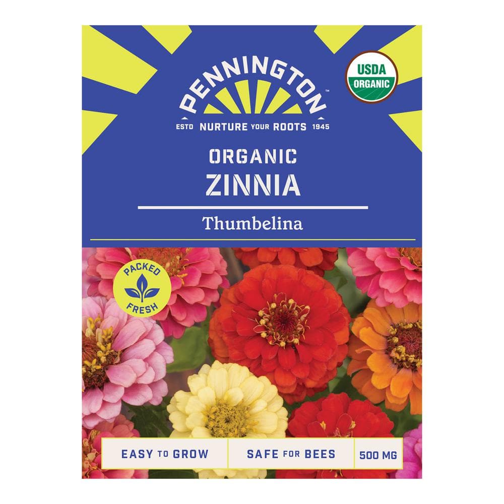 Pennington Organic Zinnia Thumbelina Flower Seed 8439 - The Home Depot