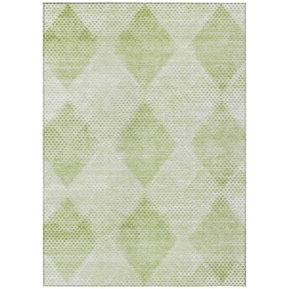 HomeRoots Mint Green 5 ft. x 8 ft. Woven Geometric Rectangle Indoor ...