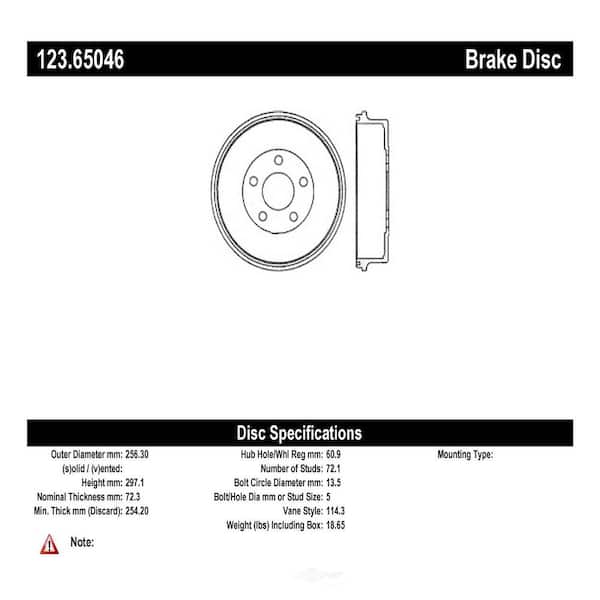 Centric Parts Brake Drum 123.65046