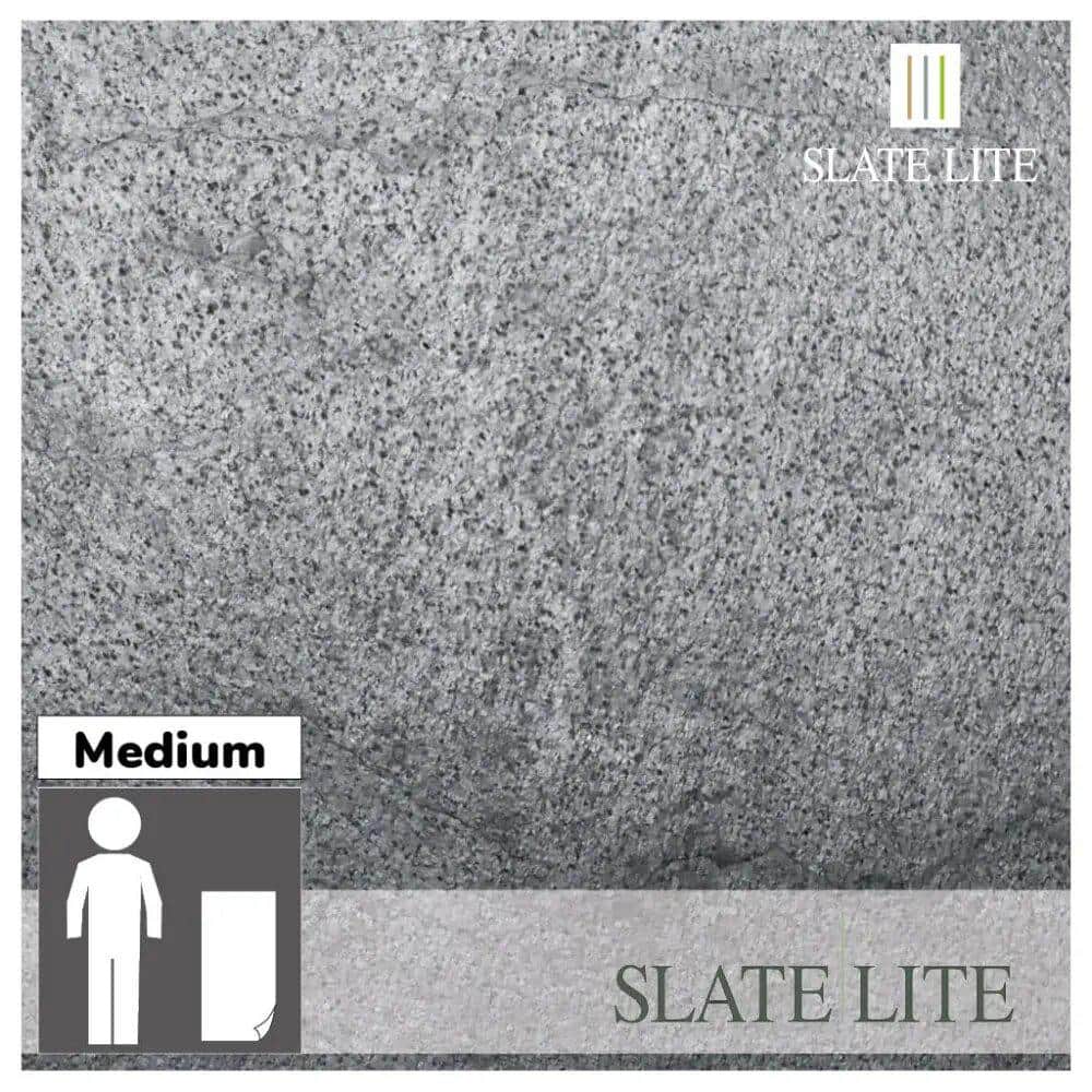 Silver Grey 24 in. x 48 in. Slate Thin and Flexible Stone Sheet Wall ...