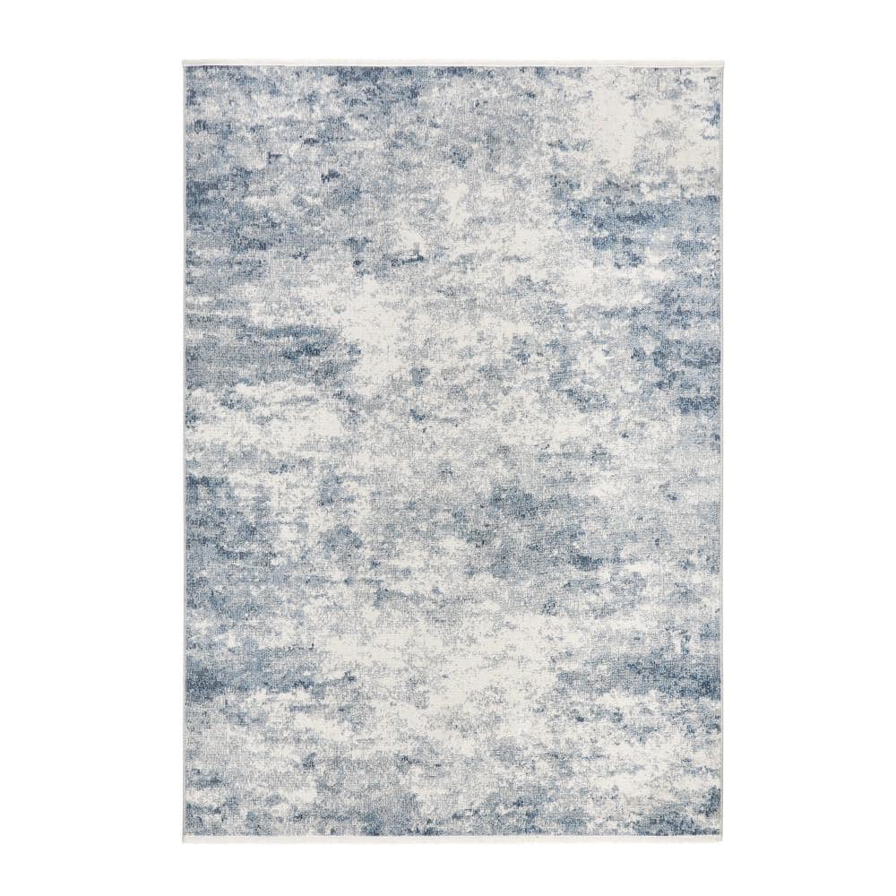 TOWN & COUNTRY LIVING Everyday Rein Abstract Cloud Blue Grey 5 ft. x 7 ...