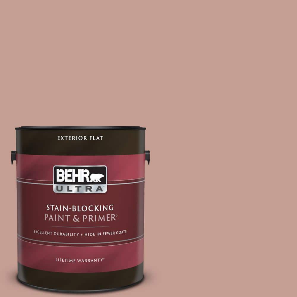BEHR ULTRA 1 gal. #S170-4 Retro Pink Flat Exterior Paint & Primer ...