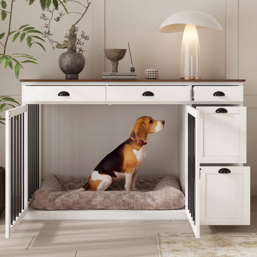 FUFU&GAGA Dog House Furniture Style Dog Cage Storage Cabinet, Large Dog ...