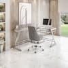 TECHNI MOBILI 62 in. L-Shaped Clear/Chrome Computer Desk with Keyboard ...