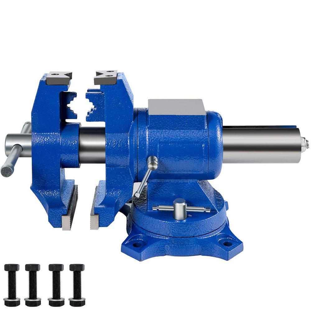 SKYSHALO 5 in. Heavy Duty Bench Vise, Pipe Vise, 30Kn Clamping Force ...