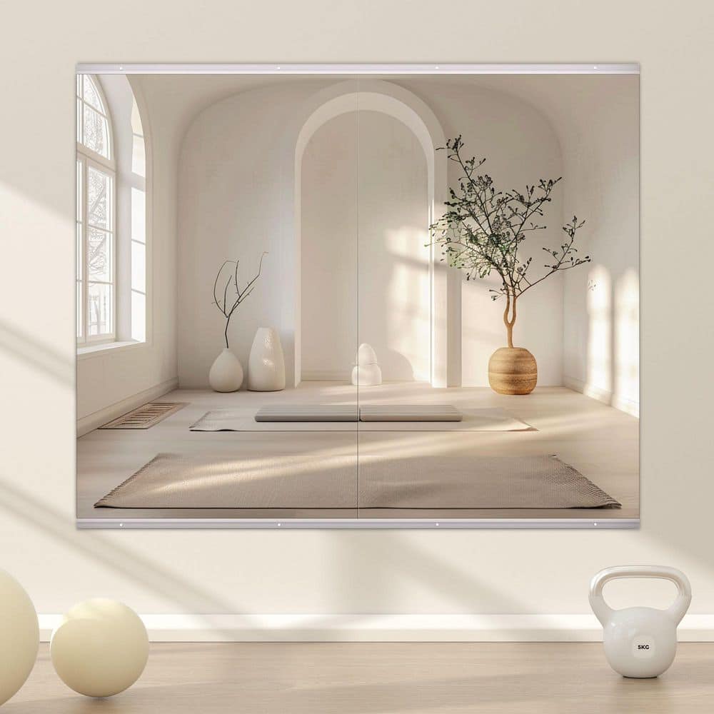EbikeBC 48 in. W x 30 in. H 2 pieces Rectangle Frameless Tempered Glass ...