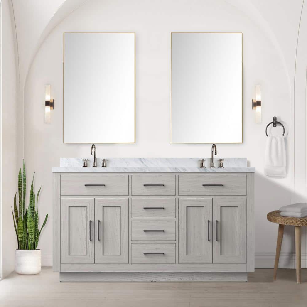 Lexora Condor 60 in. Bath Vanity Cabinet without Top in White Oak ...