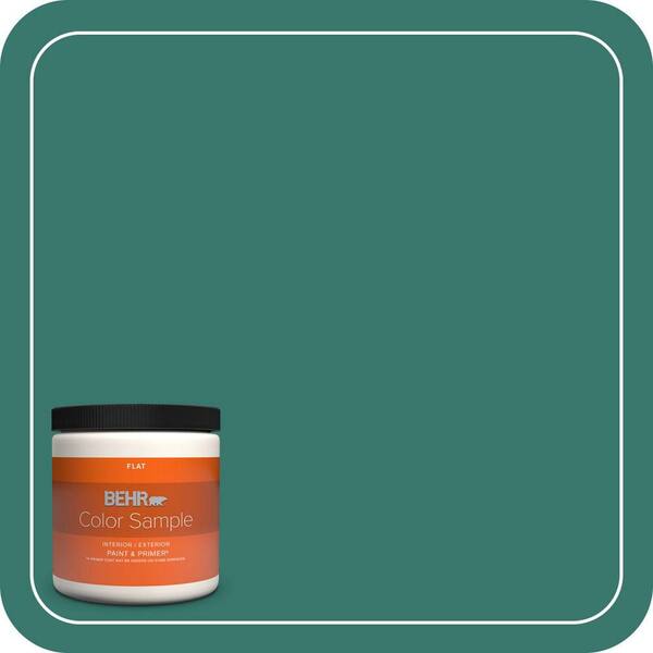 BEHR PREMIUM PLUS 8 oz. #490D-7 Greensleeves Flat Interior/Exterior ...
