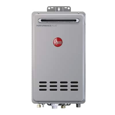 Rheem Performance Platinum 9.5 GPM Natural Gas High Efficiency Outdoor Tankless Water Heater ...