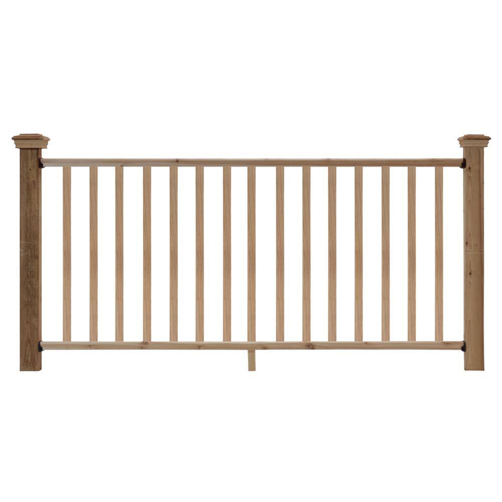 ProWood 6 ft. Cedar Moulded Rail Kit with SE Balusters 447172 - The ...