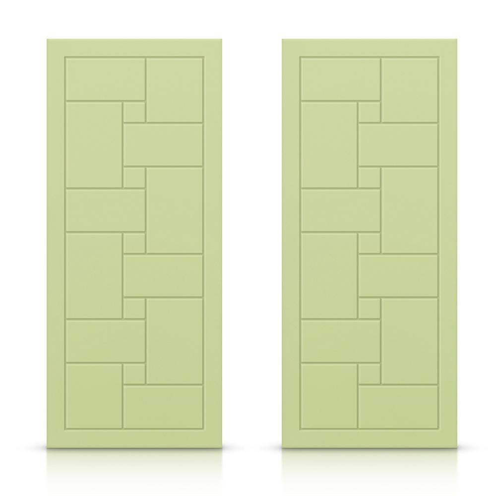 CALHOME 60 in. x 96 in. Hollow Core Sage Green Painted Composite MDF ...