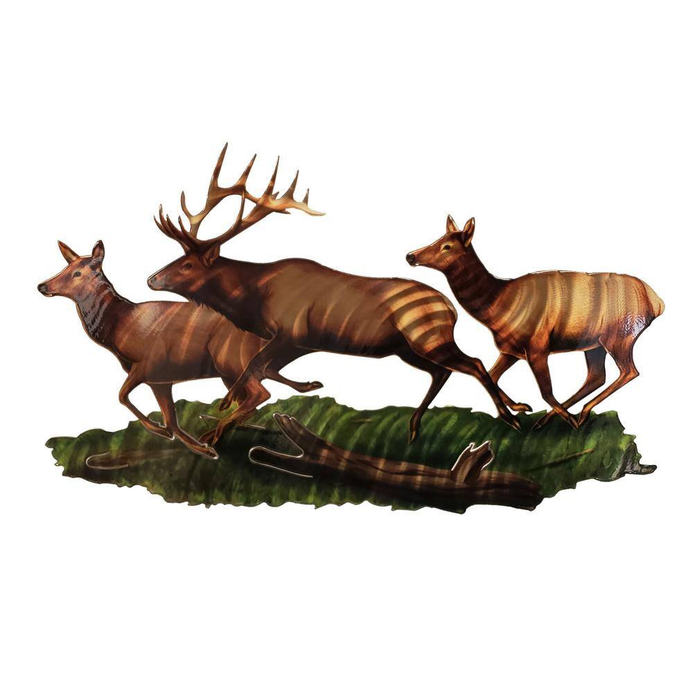 Running Elk Steel Wall Art 101210137 - The Home Depot