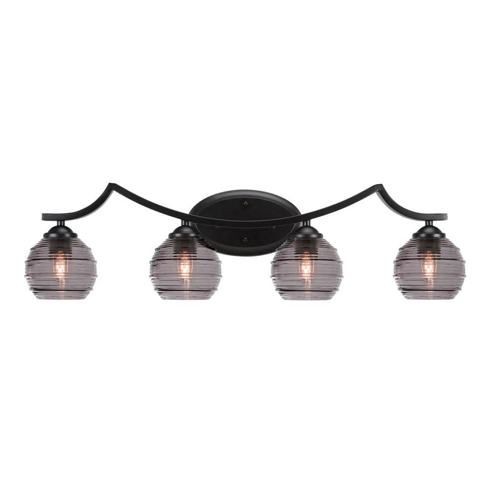 Cleveland 8 in. 1-Light Matte Black Vanity Light 5R54MB5112 - The Home ...