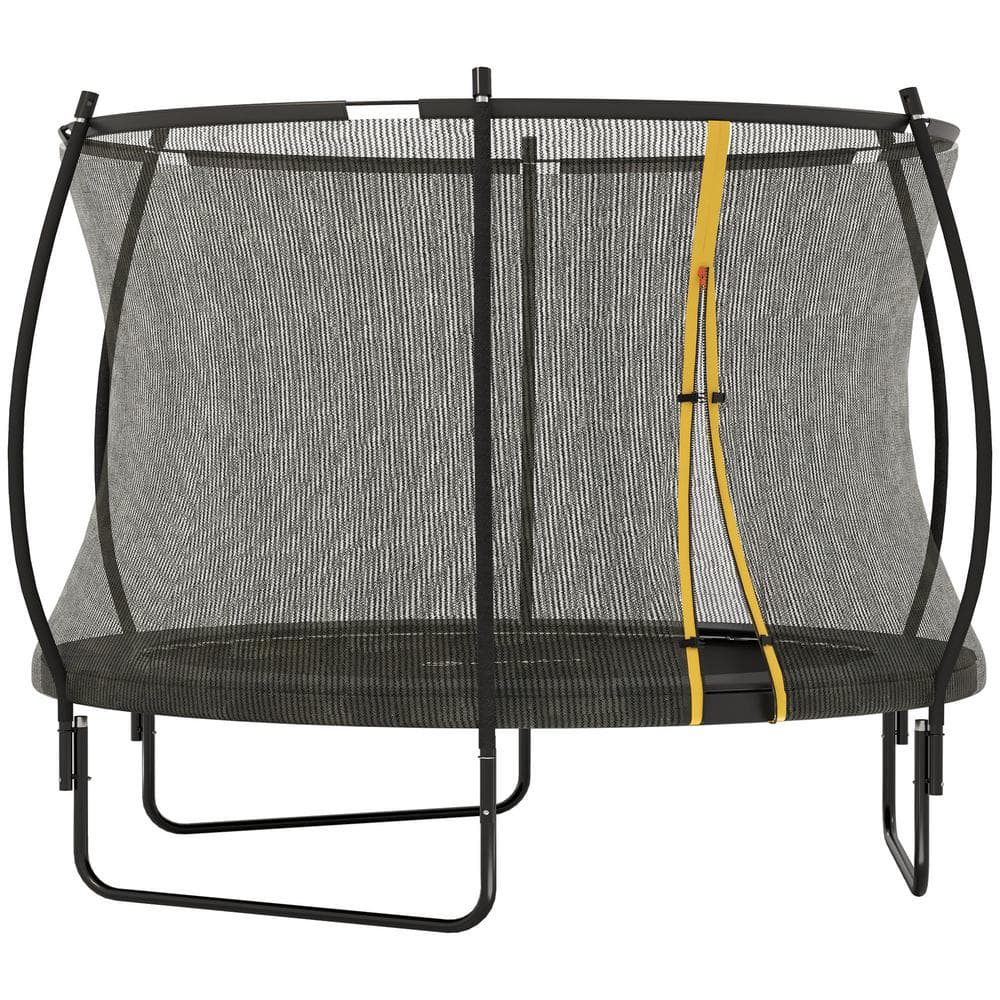 Soozier 10ft Outdoor Trampoline with Net Enclosure, Curved Poles and ...