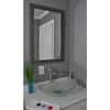 25 in. W x 35 in. H Framed Rectangular Bathroom Vanity Mirror in Silver ...