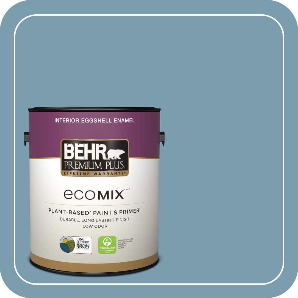 BEHR PREMIUM PLUS 1 gal. #550F-4 Cool Dusk Eggshell Enamel EcoMix Plant ...