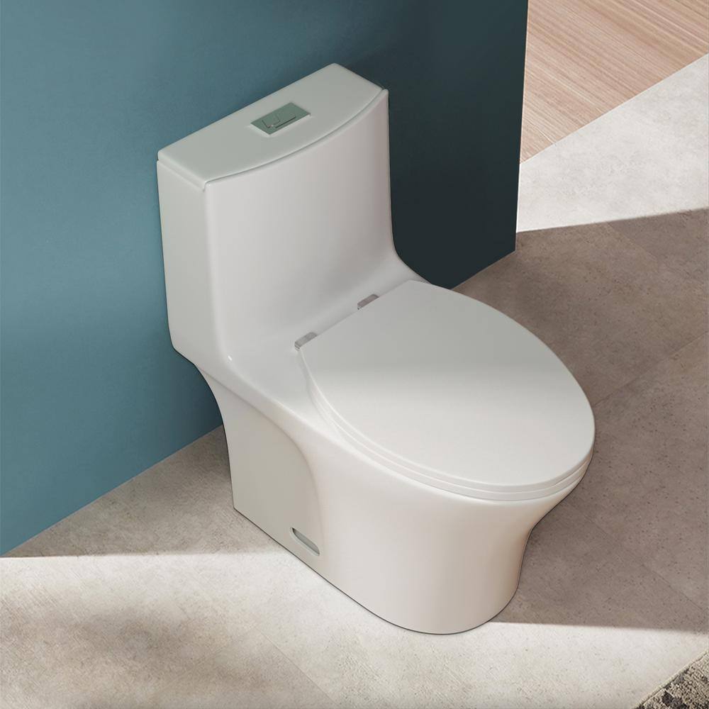 INSTER PICO 1-Piece 1.27/1.6 GPF Dual Flush Elongated Toilet with Soft ...