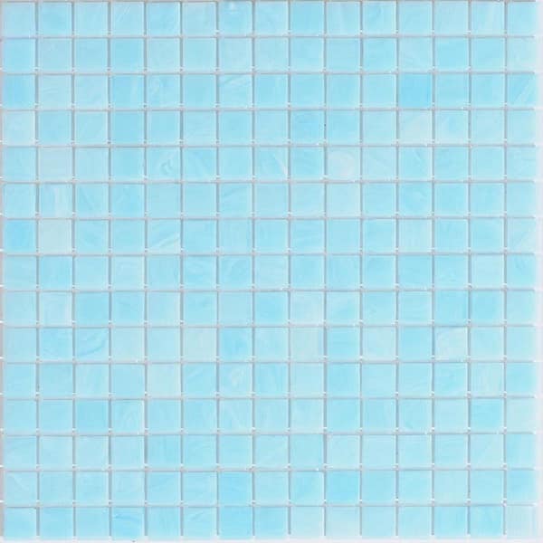 Apollo Tile Celestial Glossy Baby Blue 12 in. x 12 in. Glass Mosaic ...